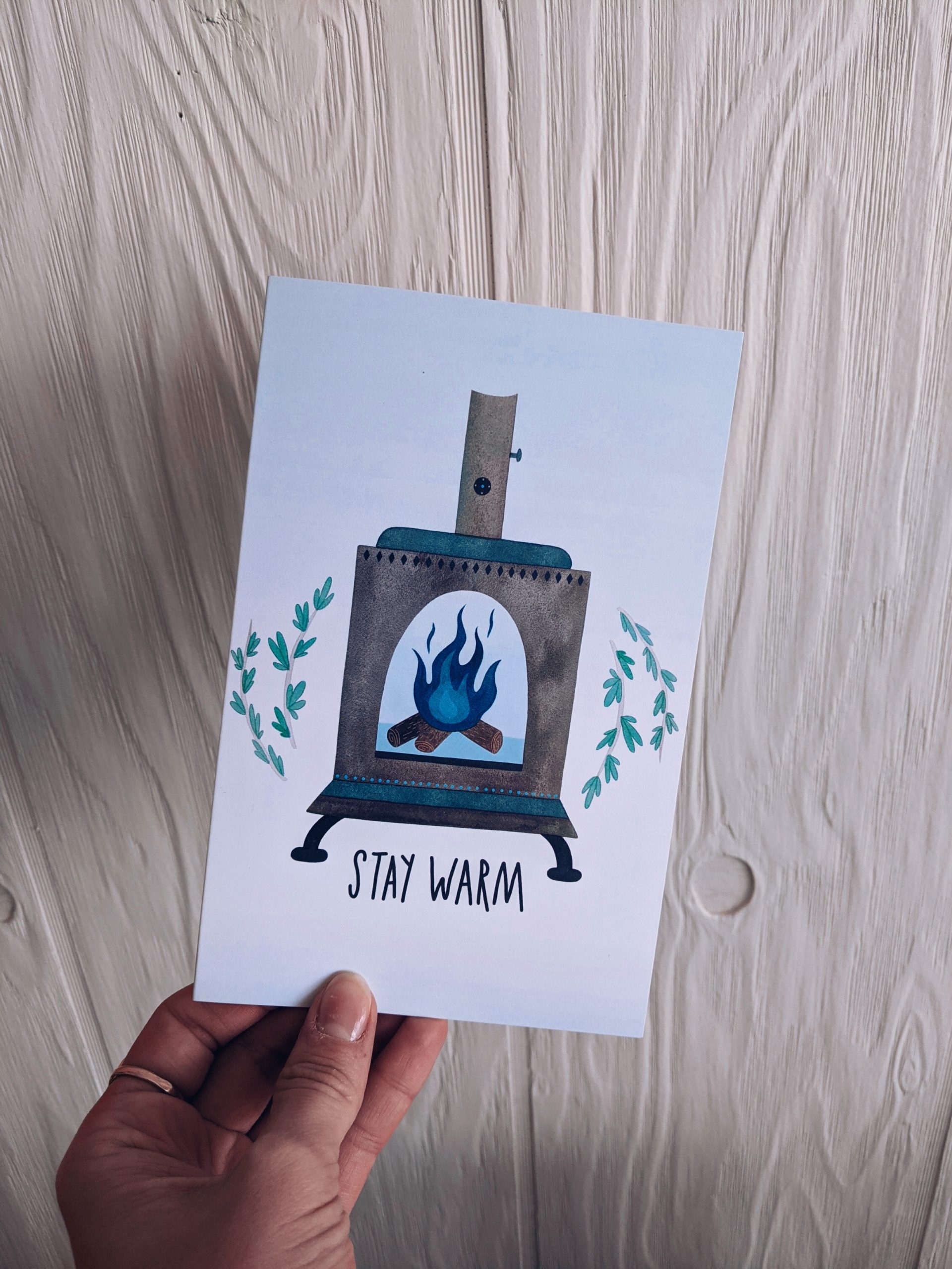 Fireplace Greeting Card - A Cup of Cloudy