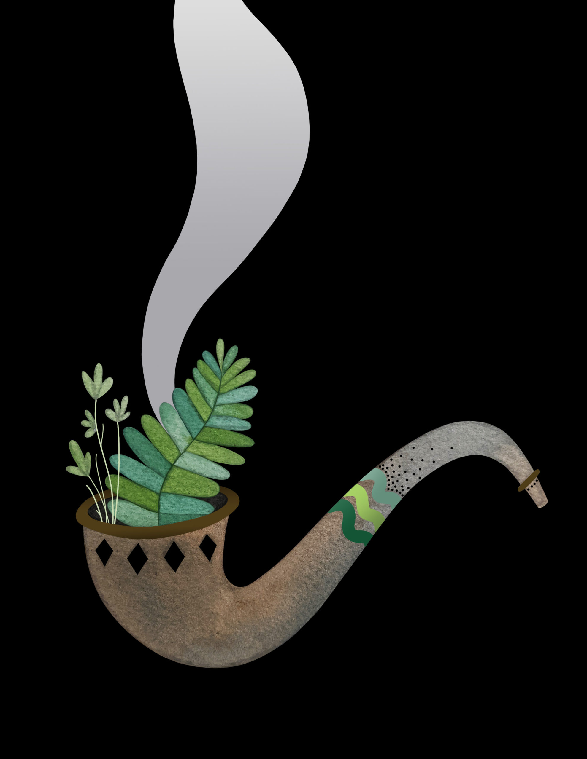 Pipe Art Print - A Cup of Cloudy
